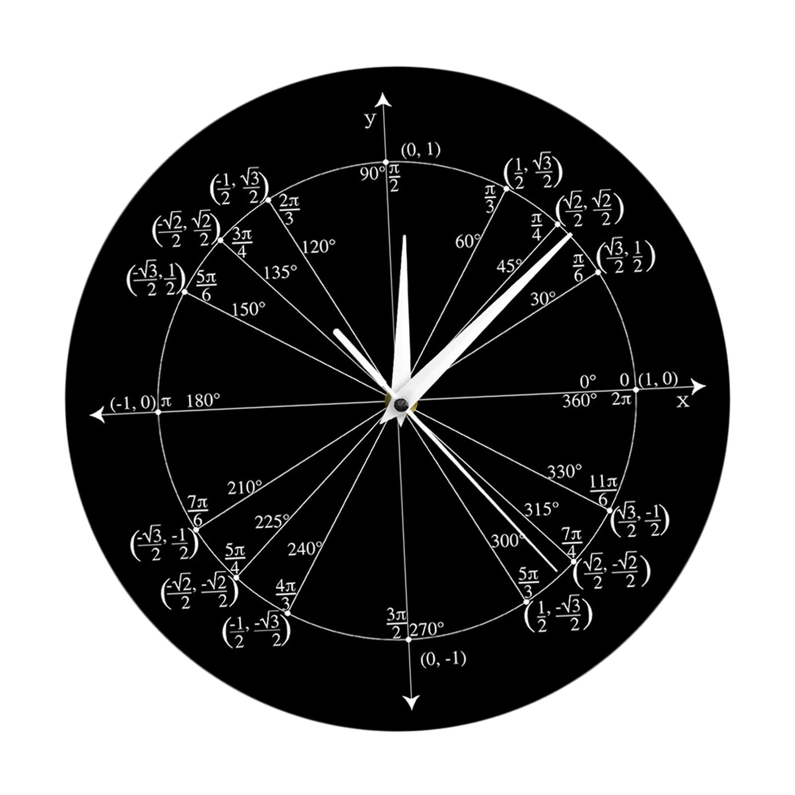 Math Wall Clock Silent Non-Ticking Wall Clocks Battery Operated ...