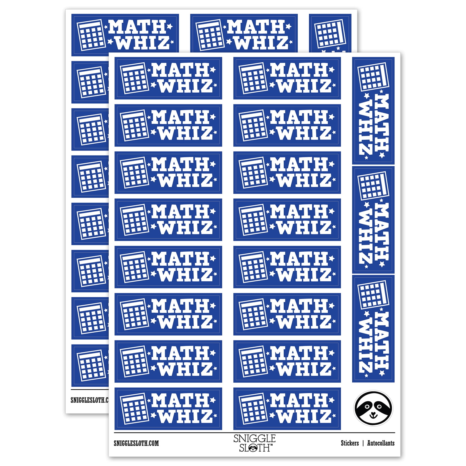 Math Whiz Calculator Teacher Student School Sticker Set - Dark Blue ...