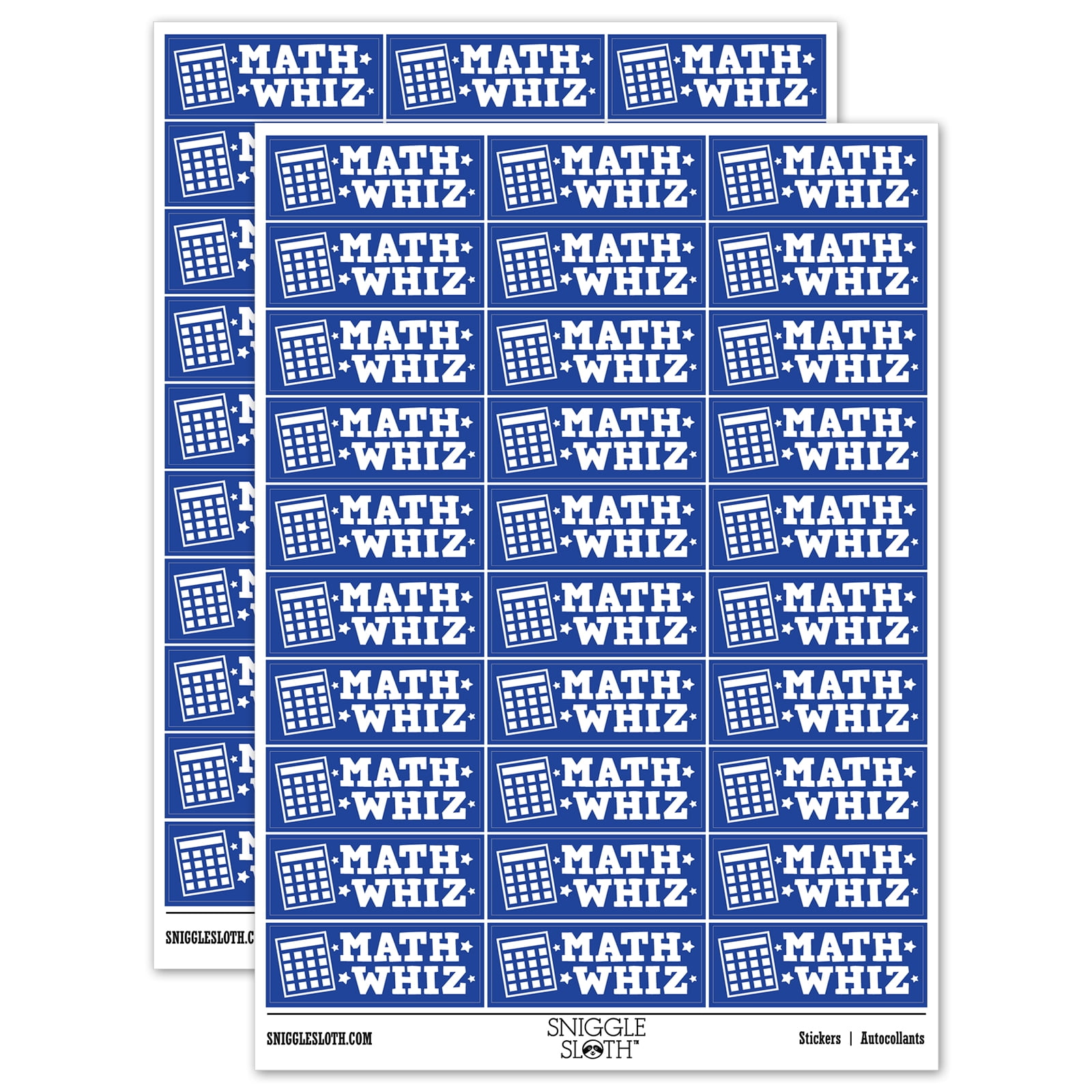 Math Whiz Calculator Teacher Student School Sticker Set - Dark Blue ...
