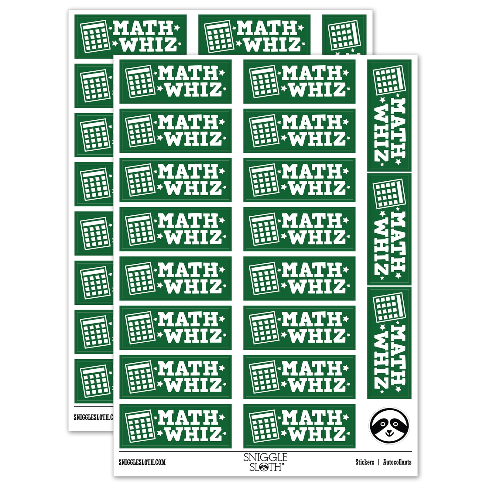 Math Whiz Calculator Teacher Student School Sticker Set - Dark Green ...