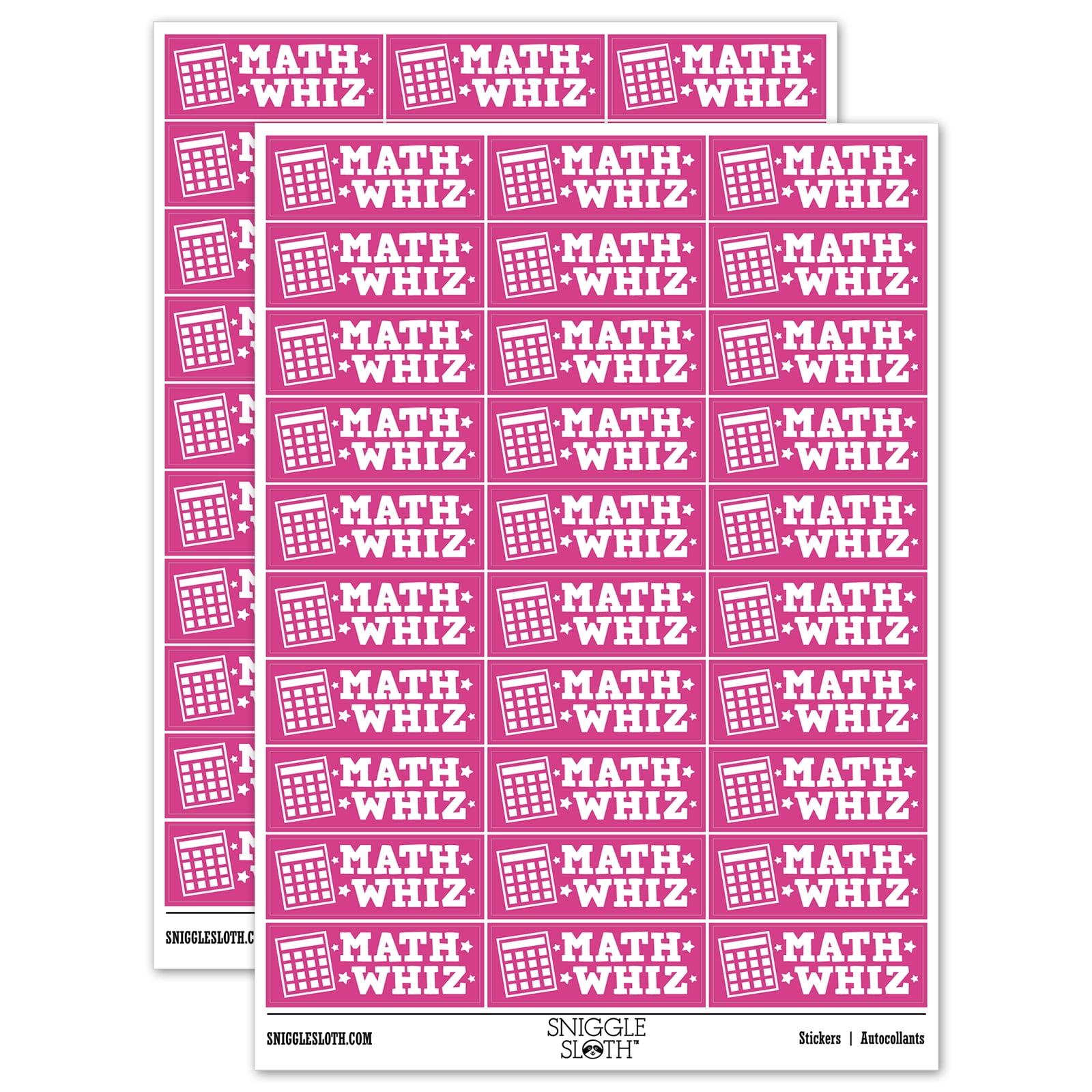 Math Whiz Calculator Teacher Student School Sticker Set - Hot Pink ...