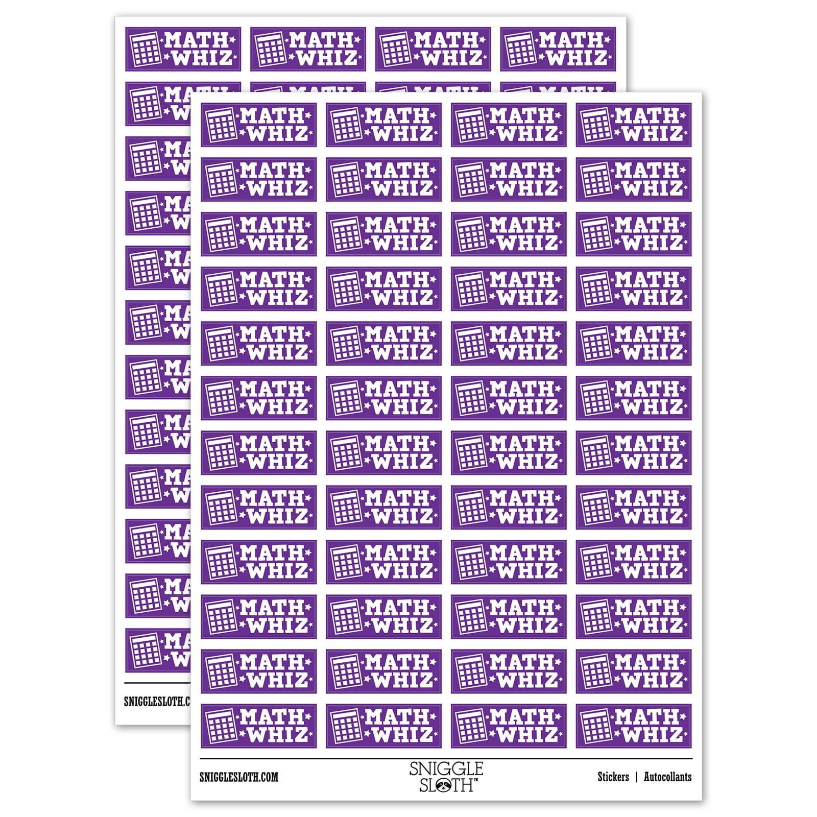 Math Whiz Calculator Teacher Student School Sticker Set - Purple ...
