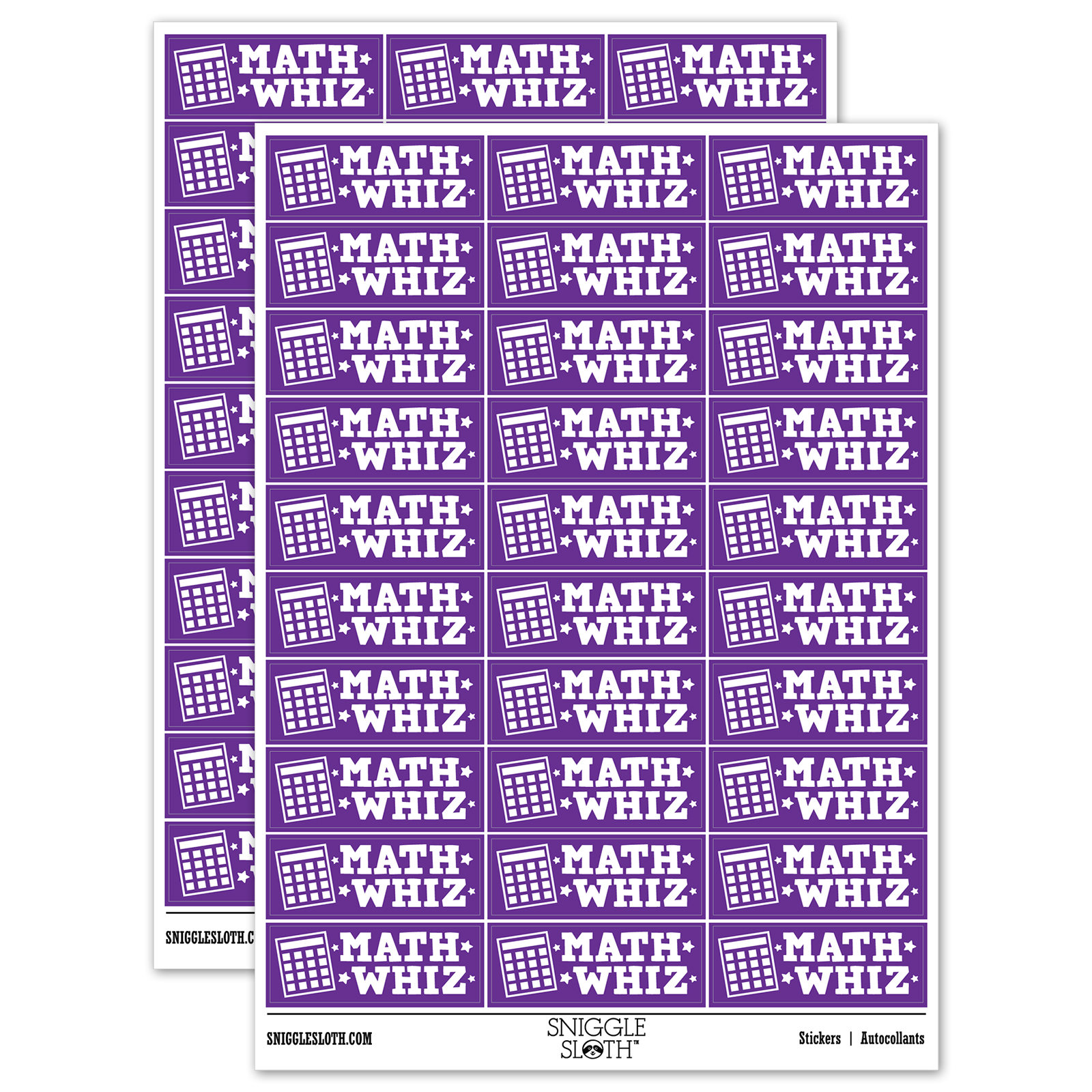 Math Whiz Calculator Teacher Student School Sticker Set - Purple ...