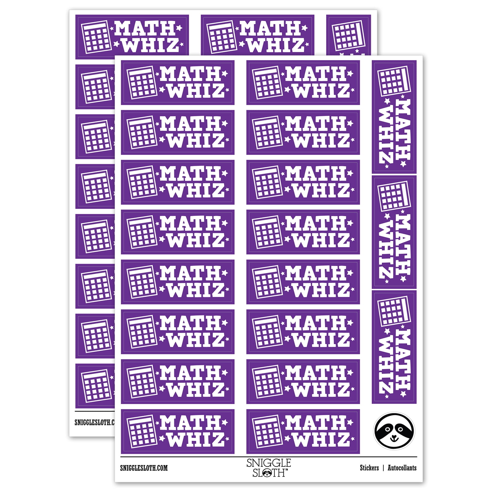 Math Whiz Calculator Teacher Student School Sticker Set - Purple ...