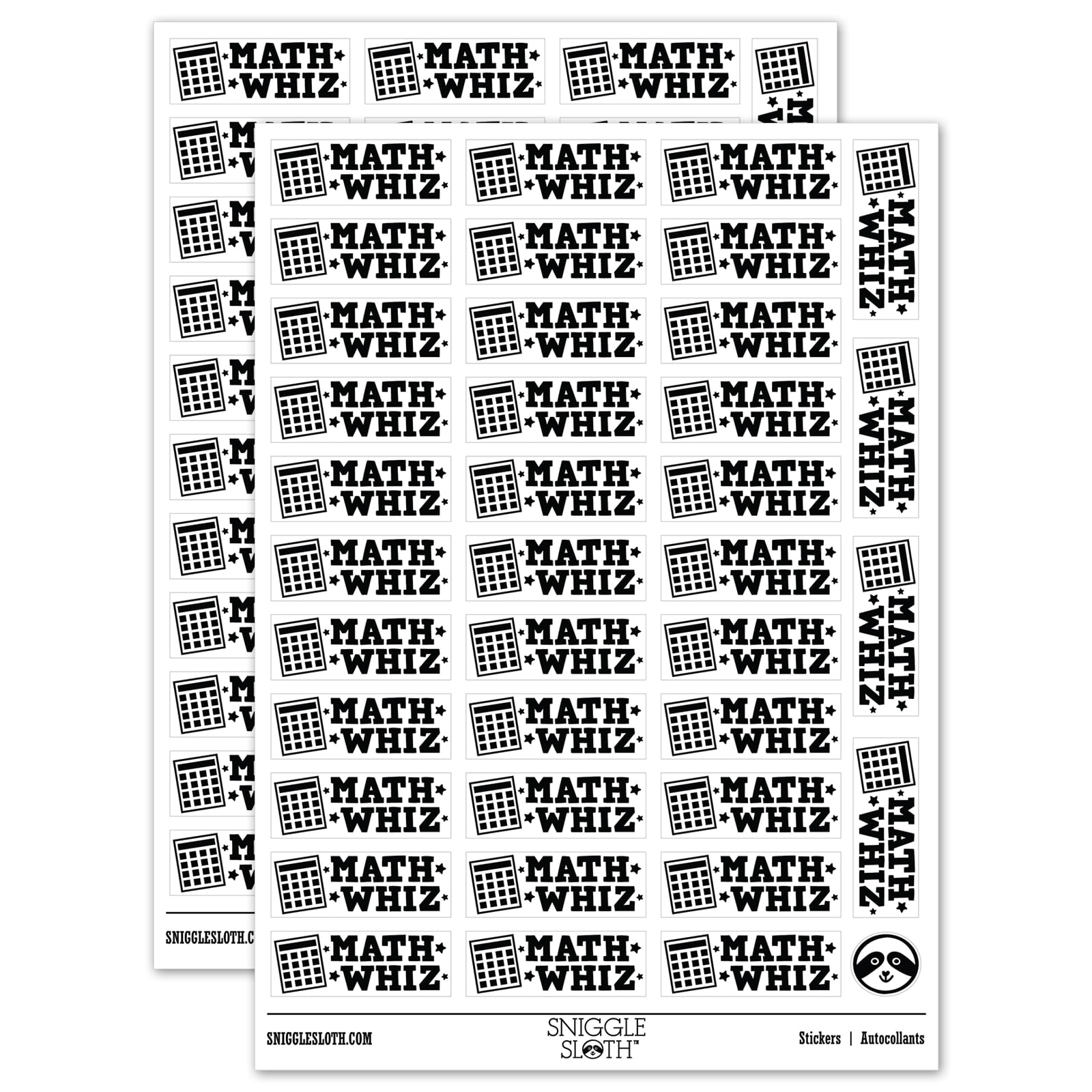 Math Whiz Calculator Teacher Student School Sticker Set - White - Gloss ...