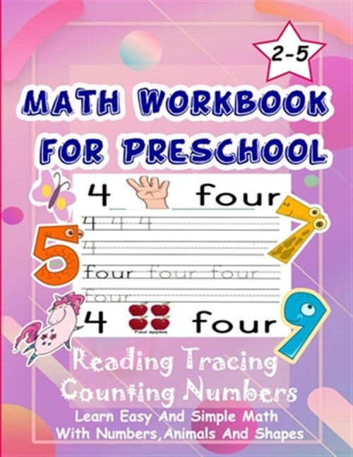 Math Workbook for Preschool Reading Tracing Counting Numbers: Basic ...