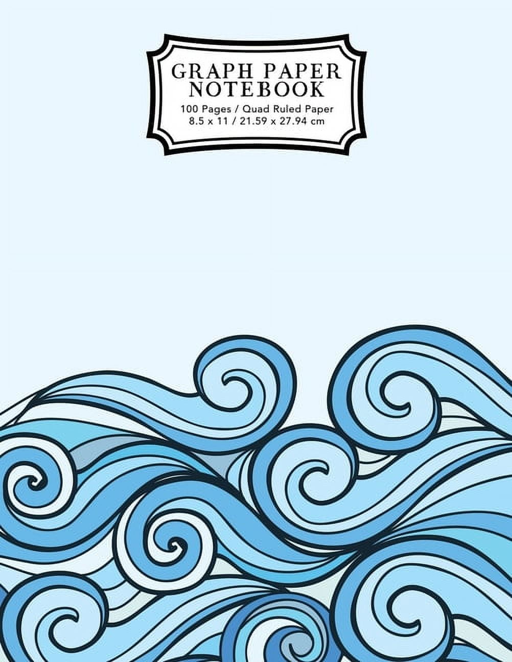 Math and Science Notebooks Graph Paper Notebook: Blue Waves Drawing ...