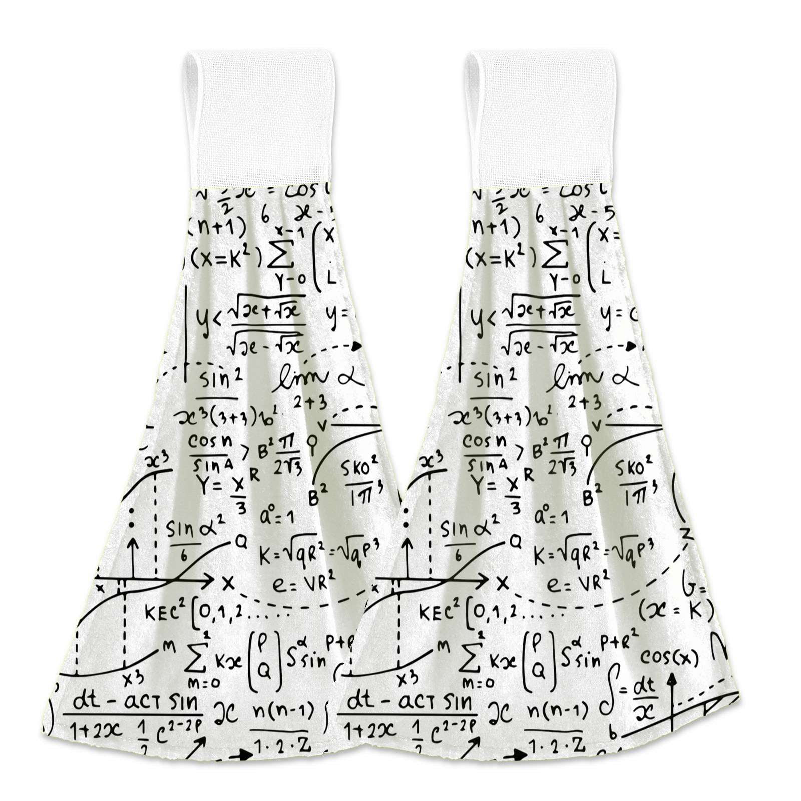 Math education pattern with handwritten Hanging Kitchen Hand Towels ...