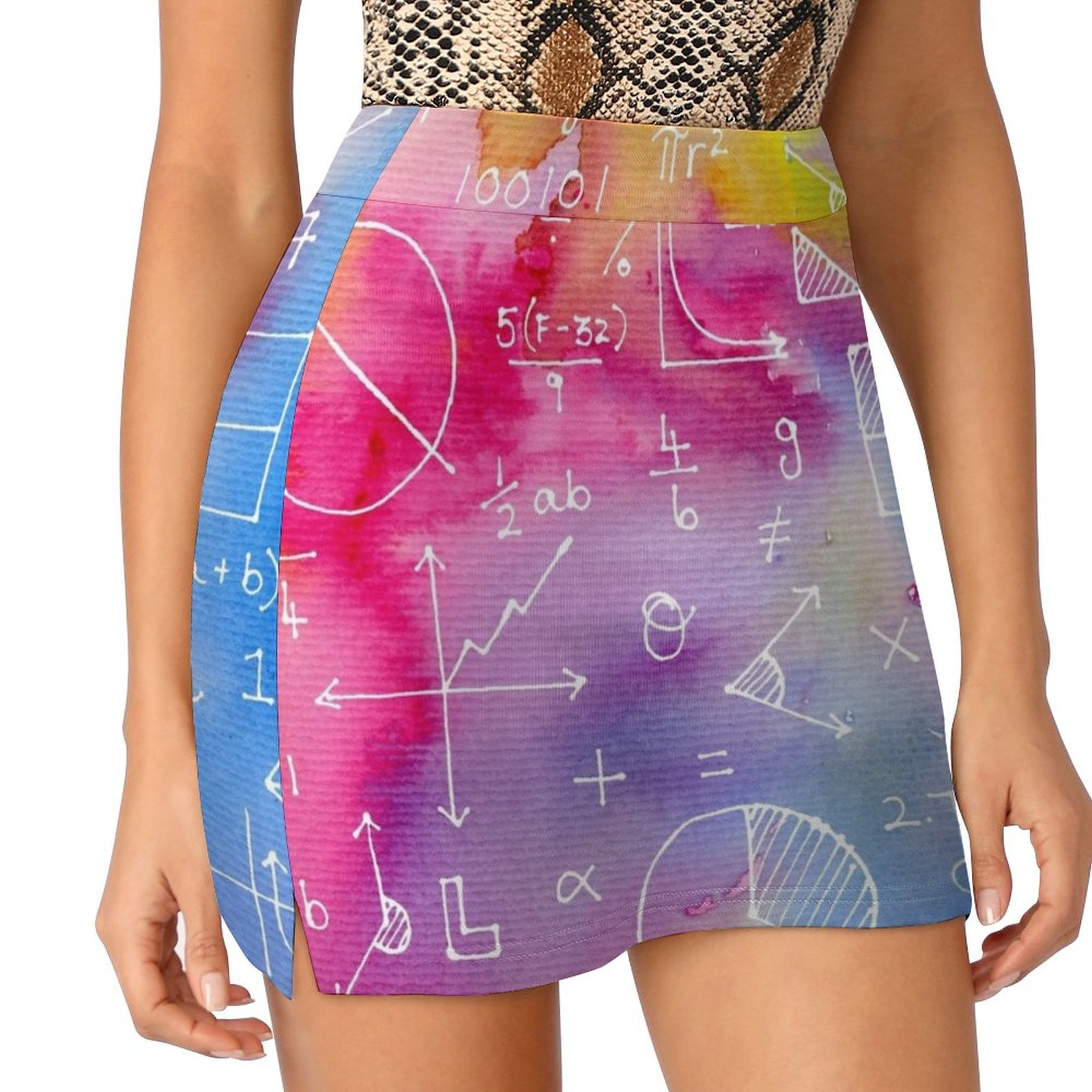 Math formulae (watercolor background) Light Proof Trouser Skirt korean ...