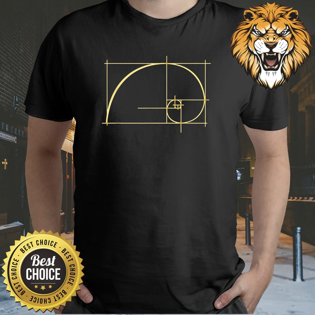 Math golden Ratio & Golden Spiral Geometry Math Shirt - Walmart.com