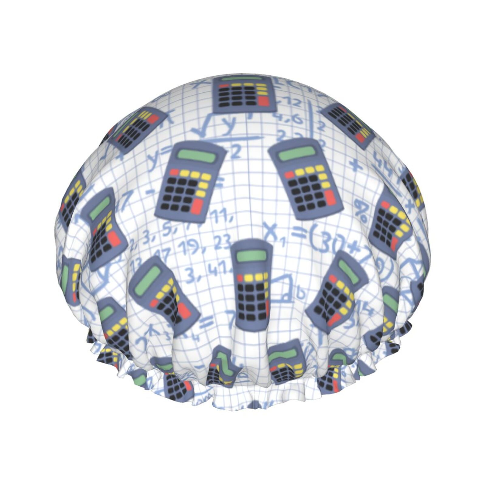 Math number Print calculator Shower Cap for Women, Double Waterproof ...