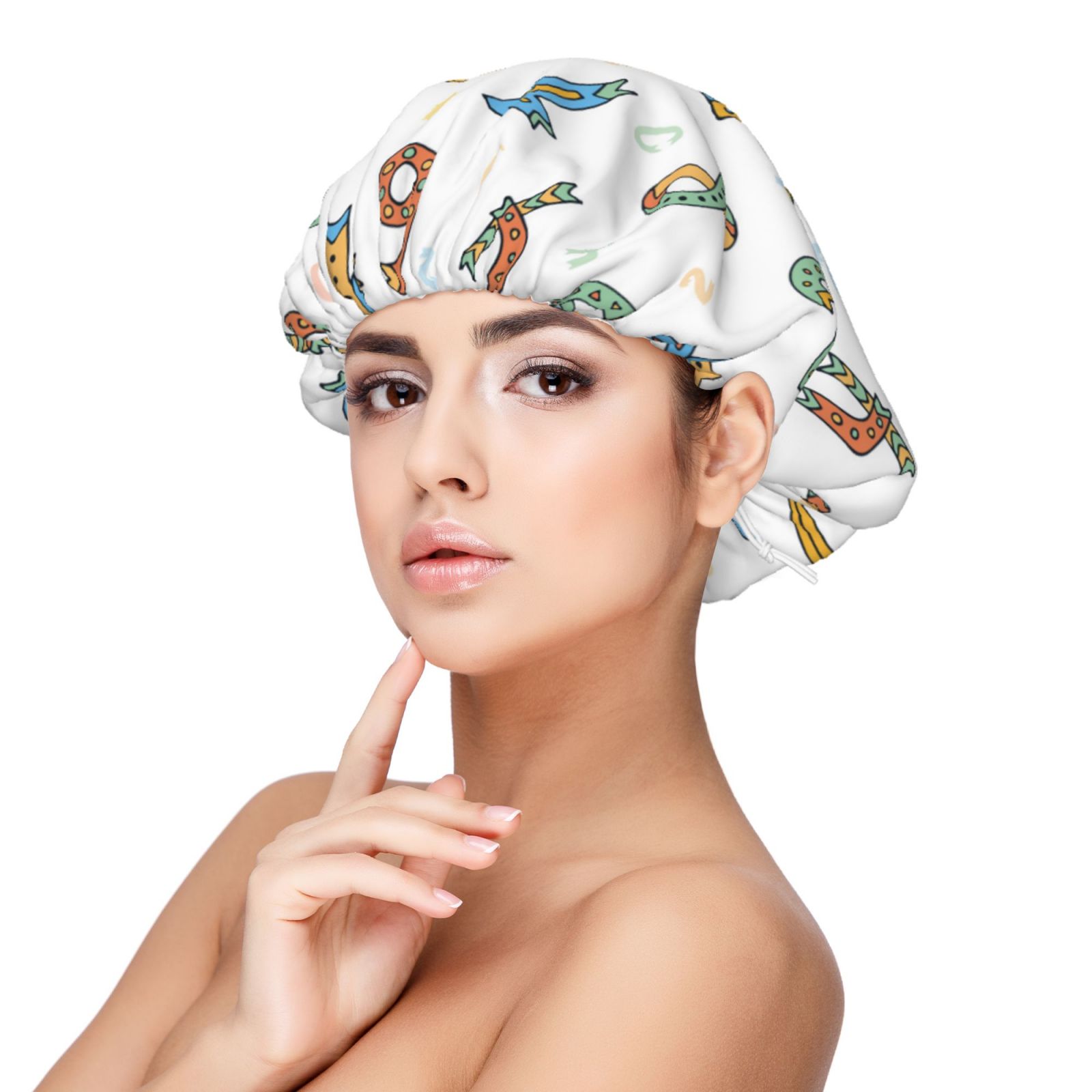 Math number Print cartoon Silk Bonnet for Sleeping Women Men ...