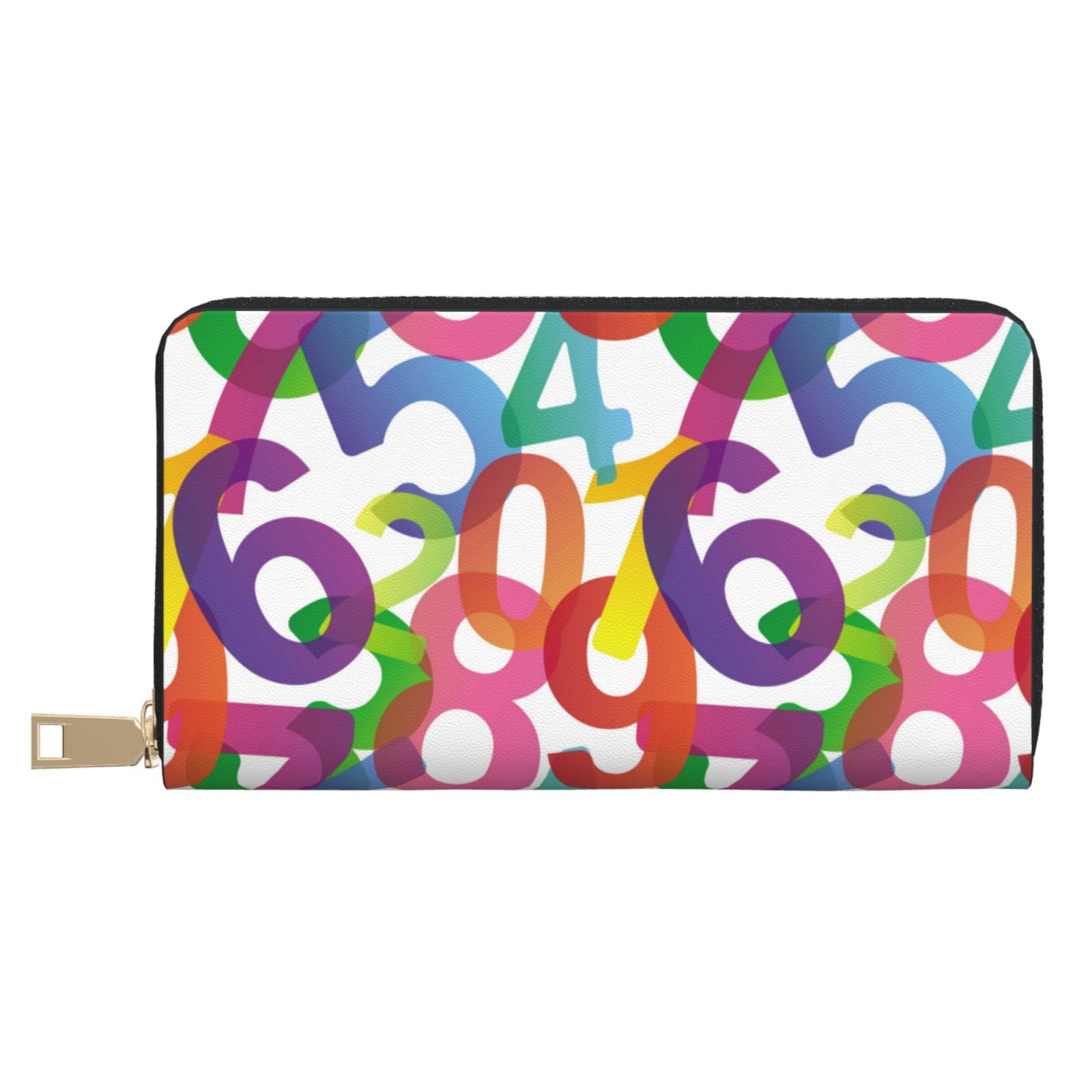 Math number Print colorful Wallet Women, Leather Bifold Multi Card ...