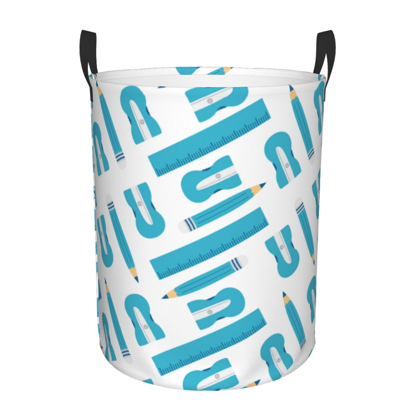 Math pencil Print blue Laundry Basket, Laundry Hamper Waterproof ...