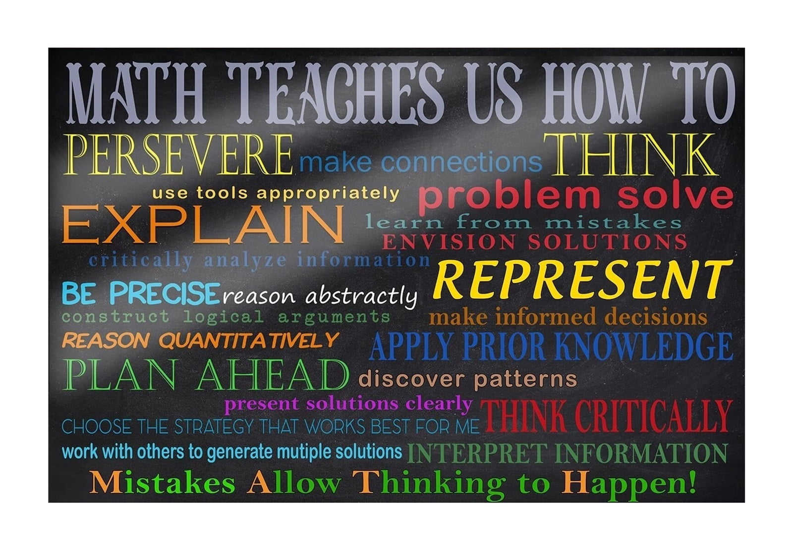 Math teaches us black Teacher Posters For Classroom Math Posters For ...