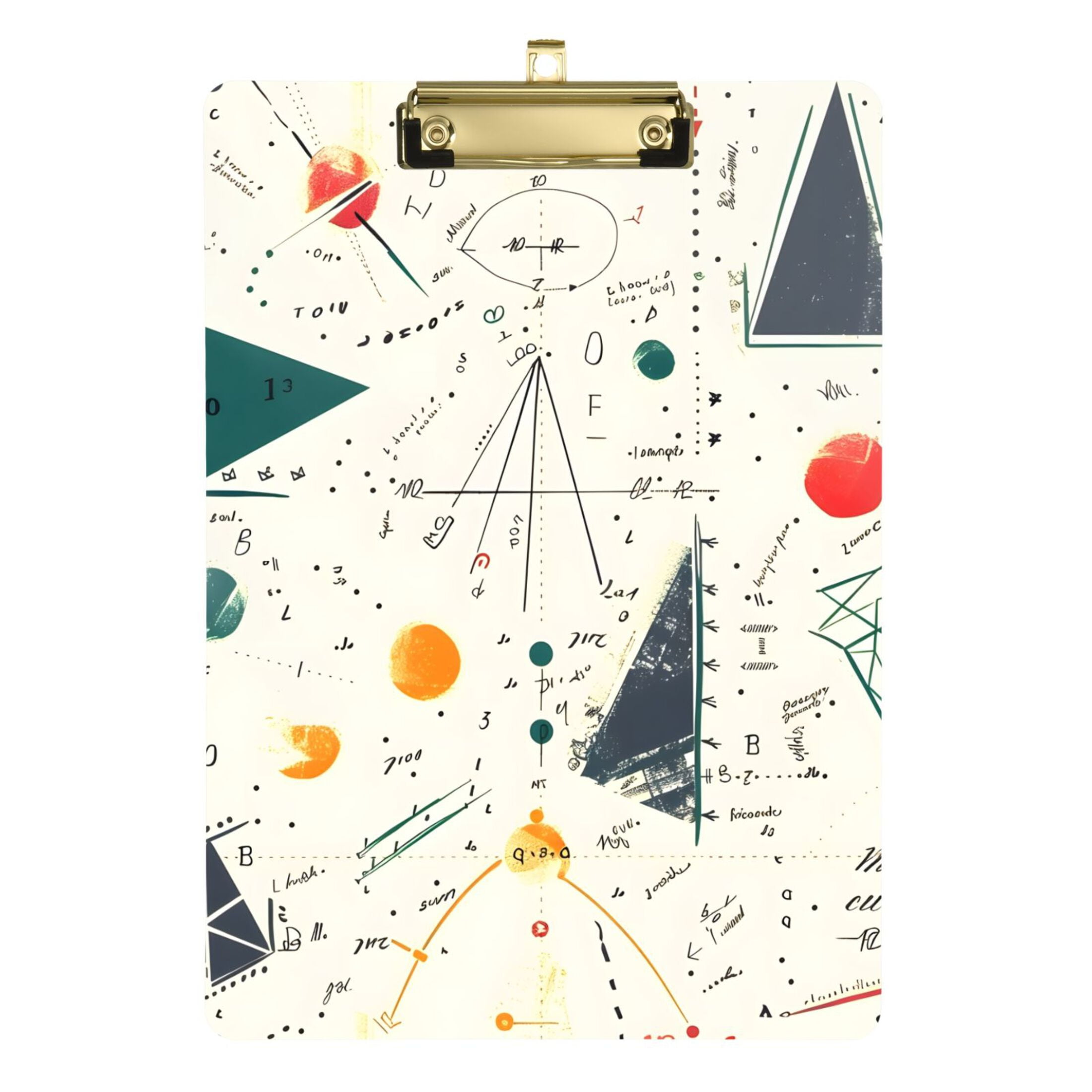 Mathematic and Geometric Shapes with Formulas Acrylic Clipboard Drawing ...
