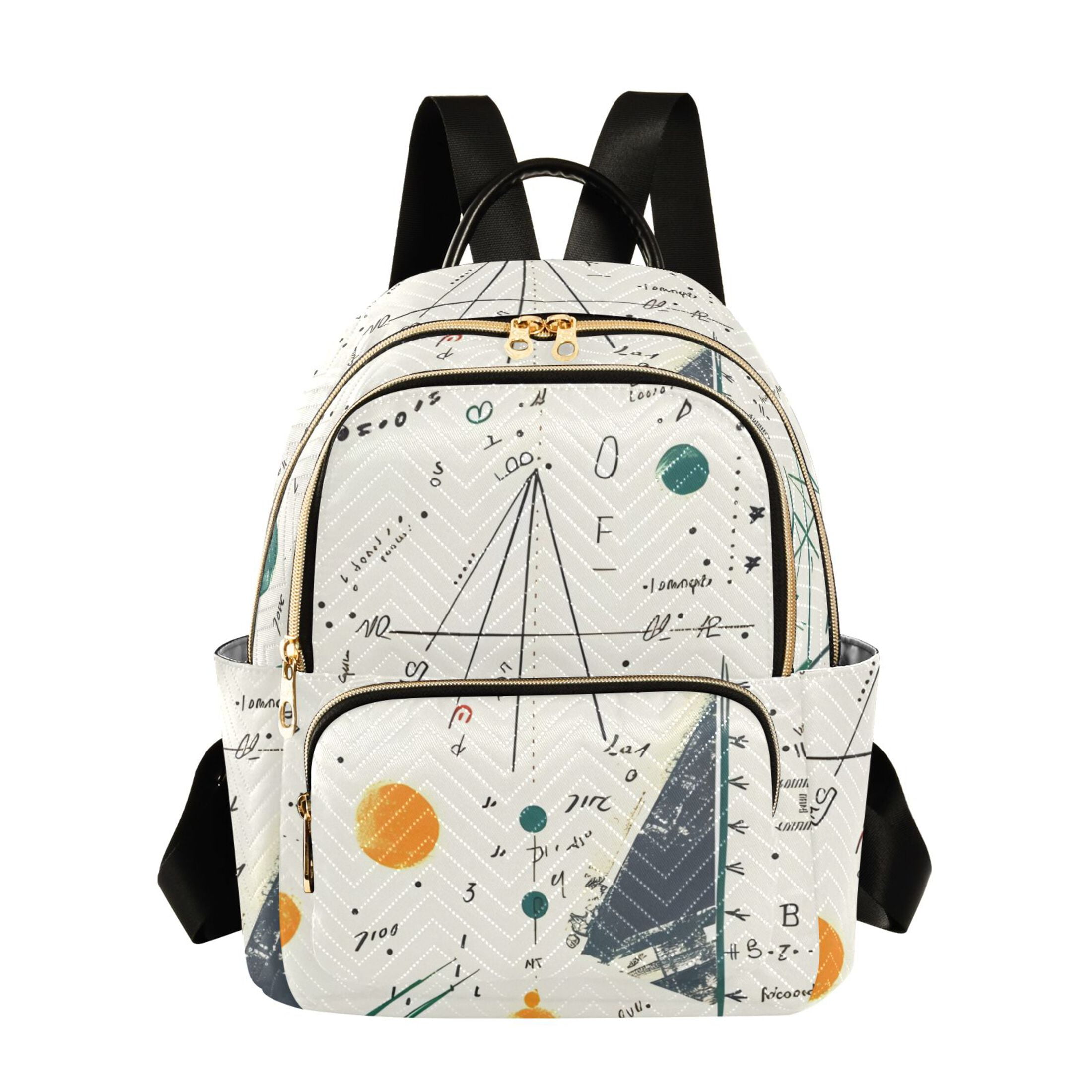 Mathematic and Geometric Shapes with Formulas Quilted Backpack Fashion ...