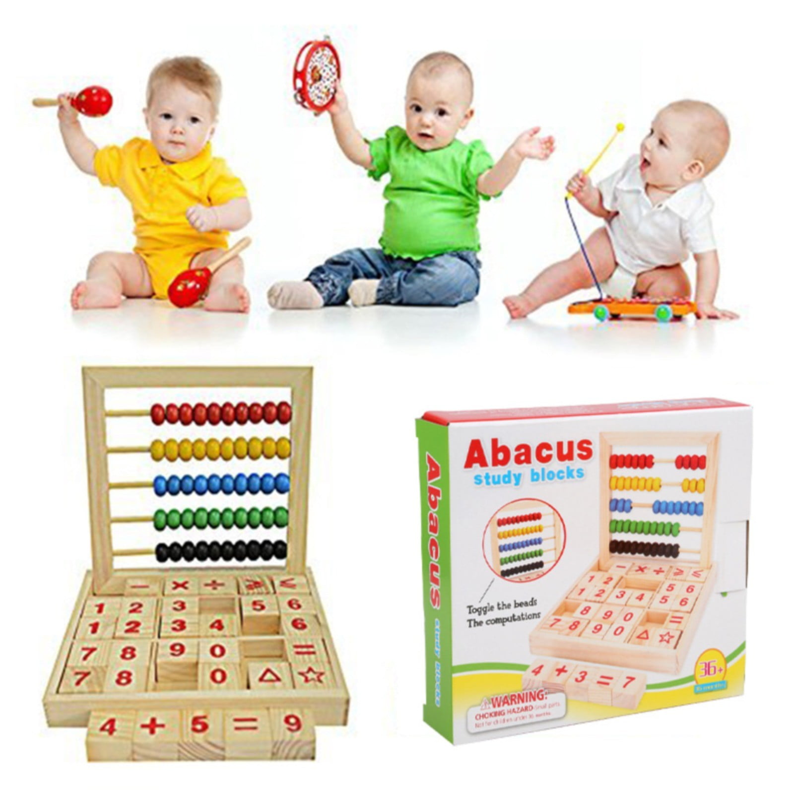 Mathematical Counter Wooden Educational Counting Toy Early Educational ...