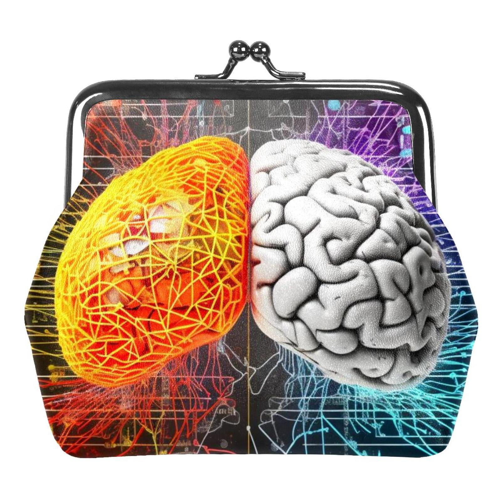 Mathematical Engineering Brain Coin Purse Vintage Pouch Buckle Clutch ...
