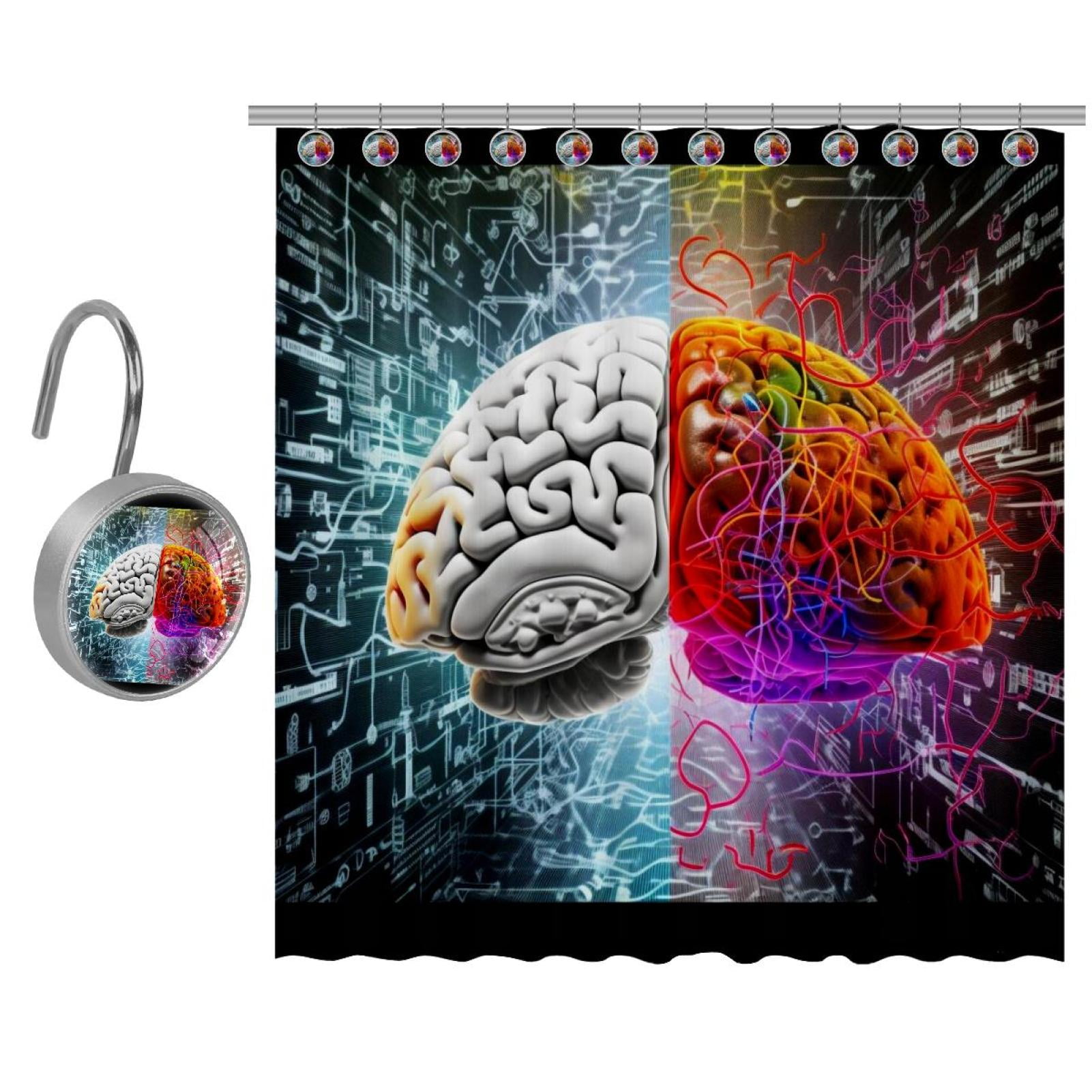 Mathematical Engineering Brain Shower Curtain Set for Bathroom ...