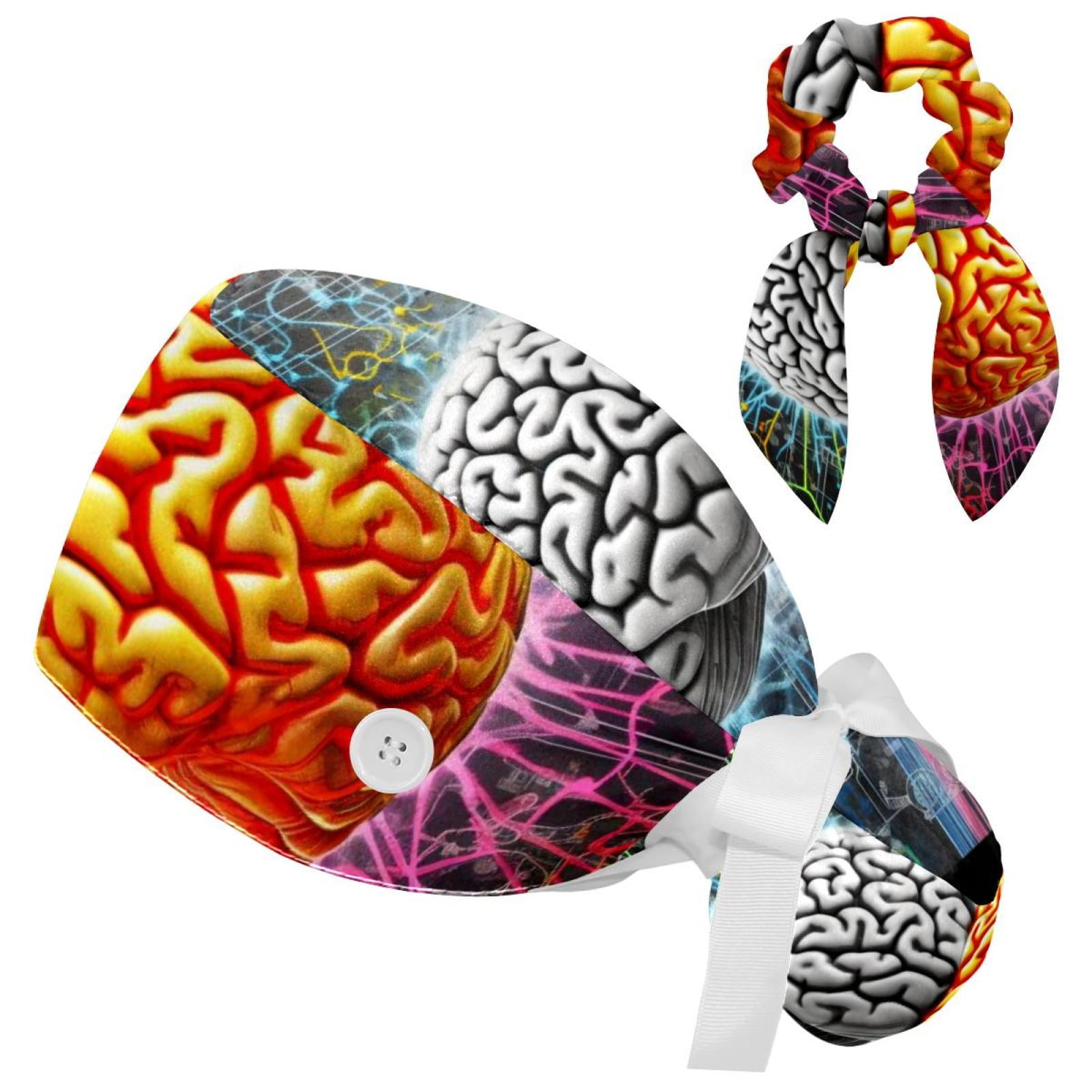 Mathematical Engineering Brain Working Cap with Scrunchy and Ribbon Tie ...