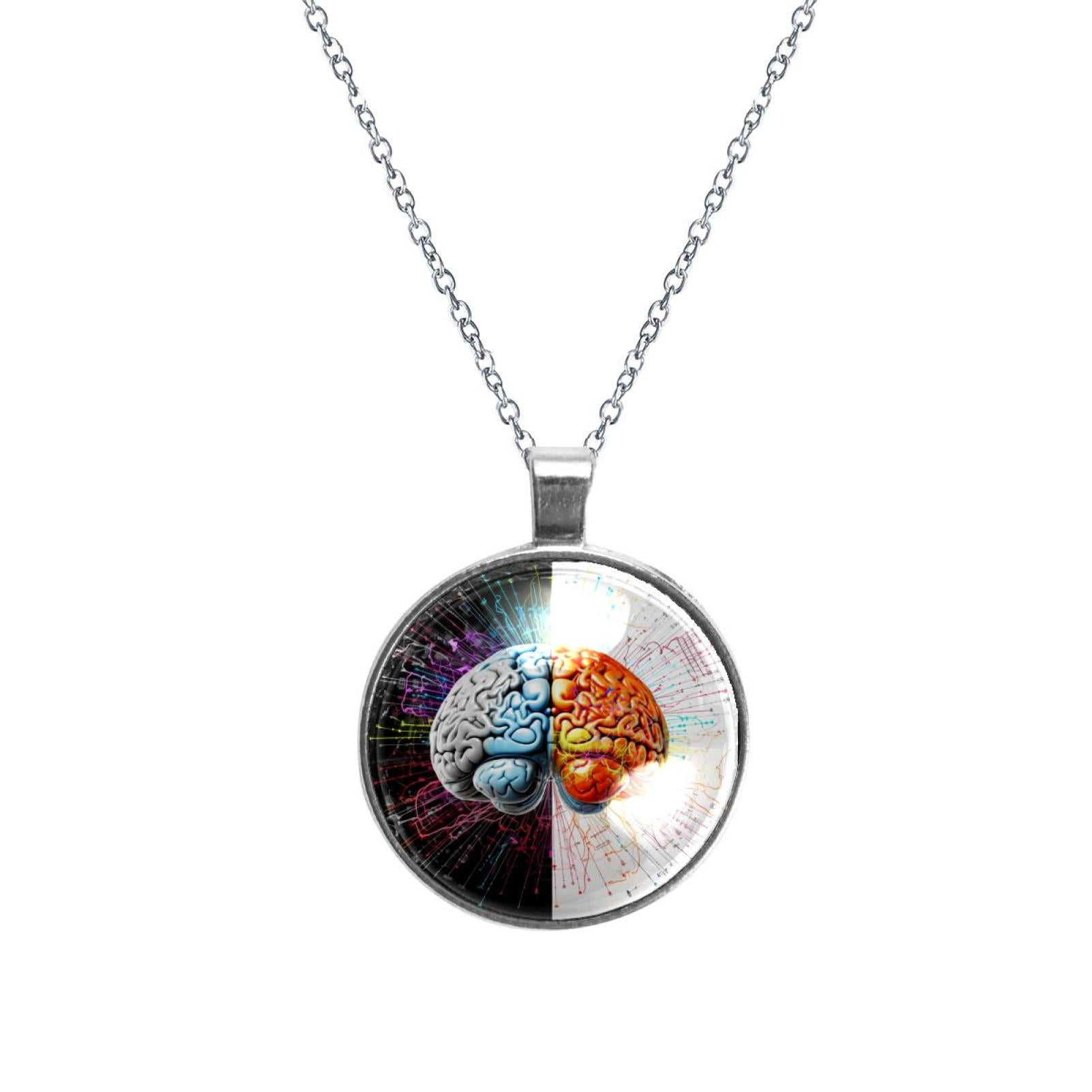 Mathematical Engineering Women's Glass Circular Pendant Necklace ...