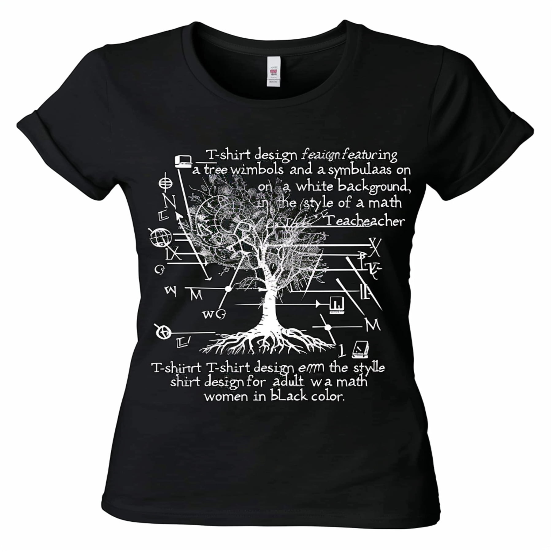 Mathematical Equations Tree Women's Black T Shirt Perfect for Math ...