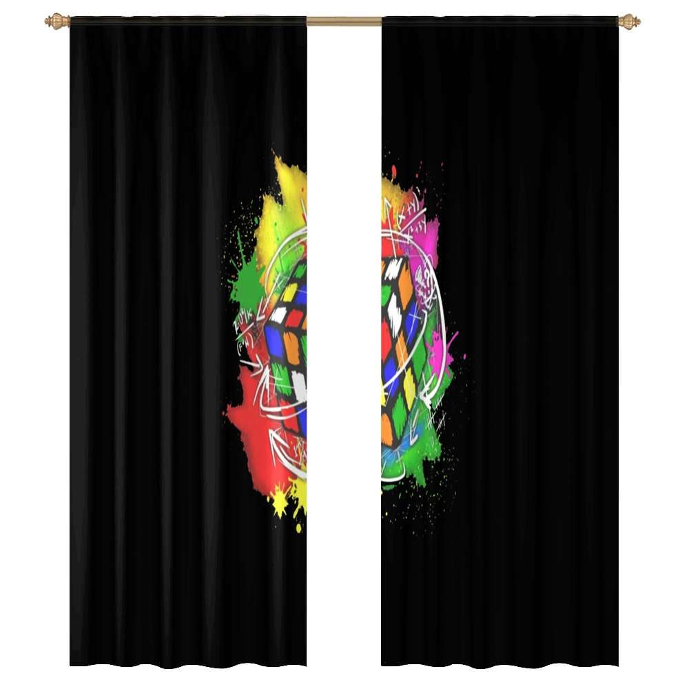 Mathematical Formula Cubo Modern Tulle Window Curtains for Living Room ...
