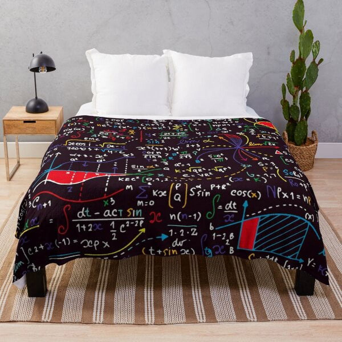 Mathematical Formula Flannel Throw Blanket Funny Math Blanket Queen Size for Couch Bed Sofa ...