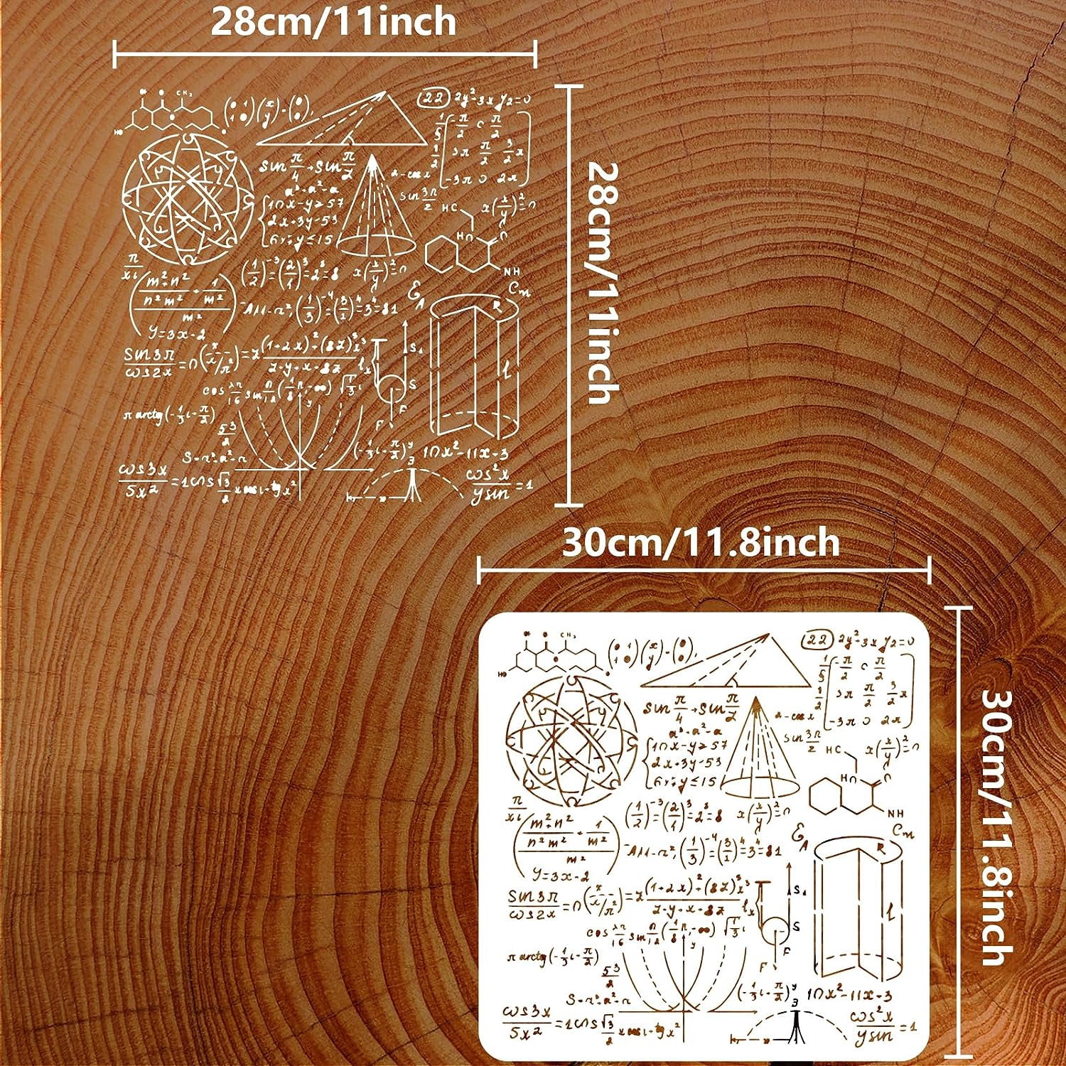 Mathematical Formulas Painting Stencil 11.8x11.8inch Reusable Math ...