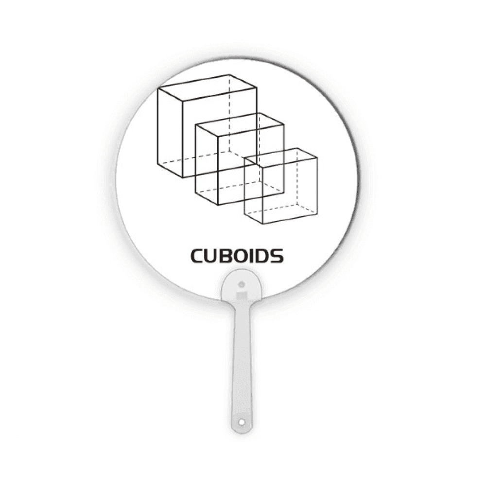 Mathematical Geometric Space Cuboids Plastic Round Handheld Fan ...