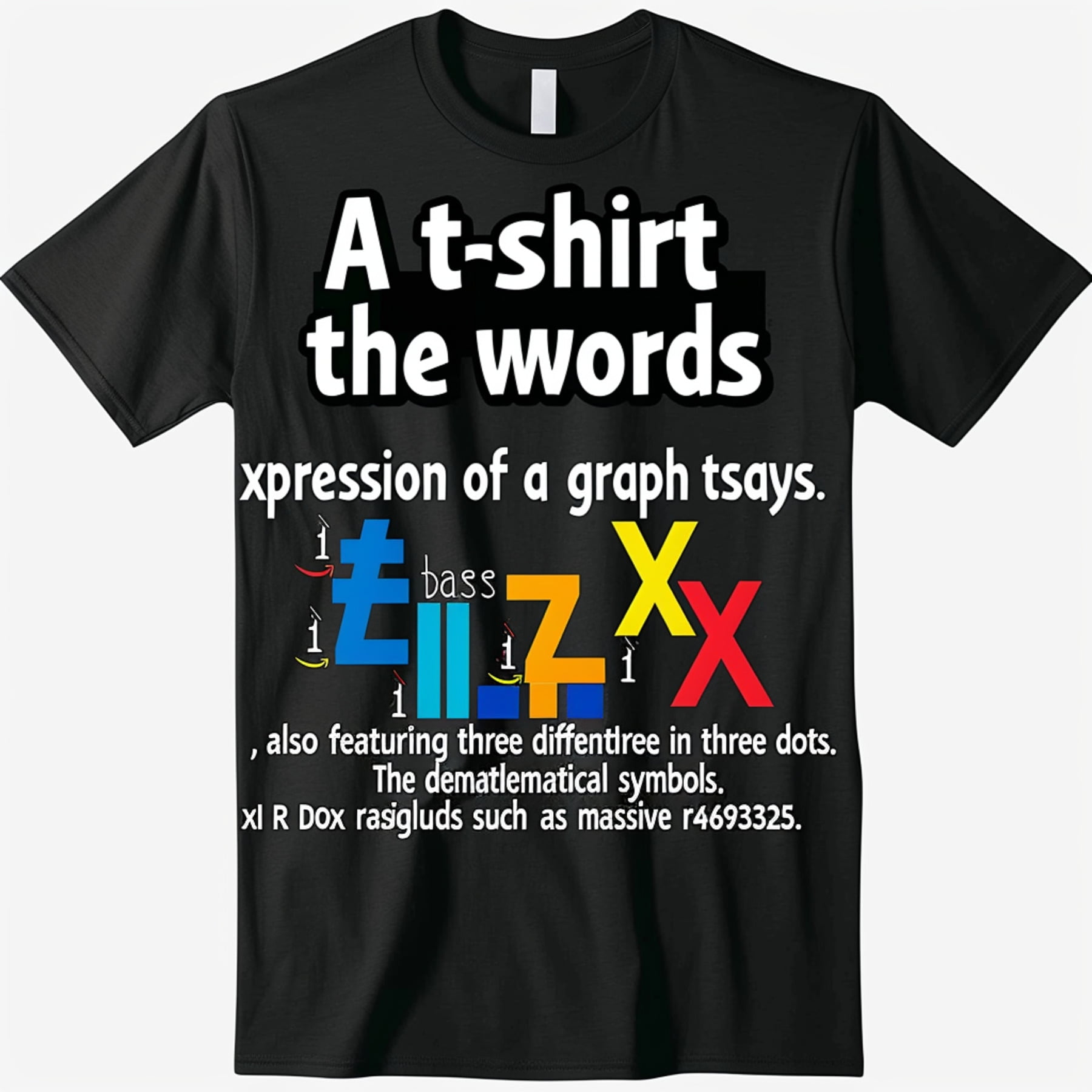 Mathematical Graph Design Black TShirt with Unique Expression and ...