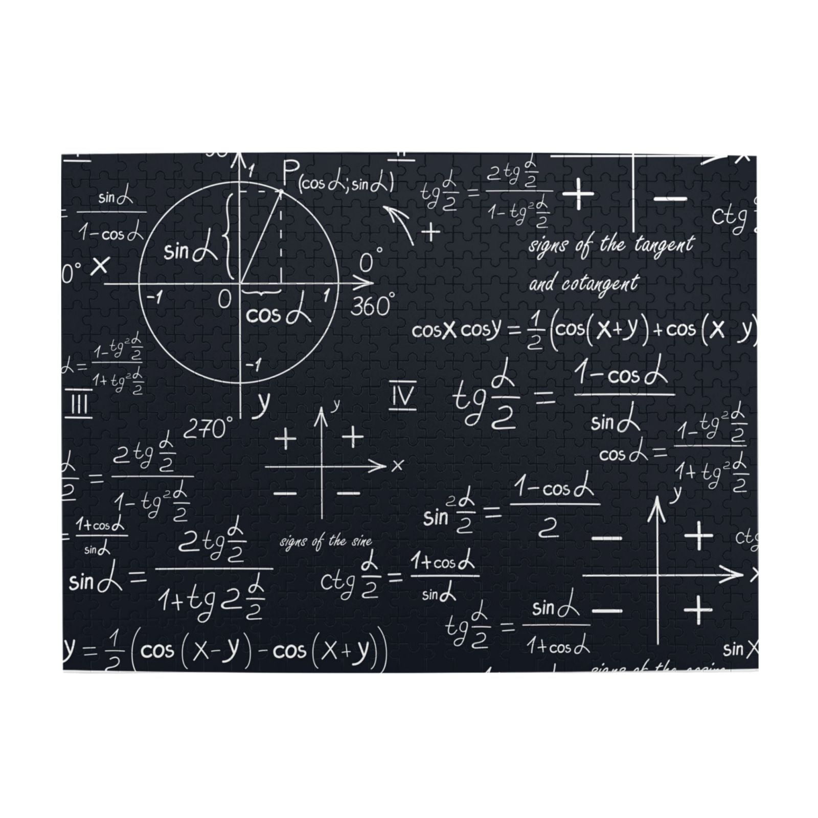 Mathematical Seamless With Geometric Shapes Formulas, Jigsaw Puzzles ...