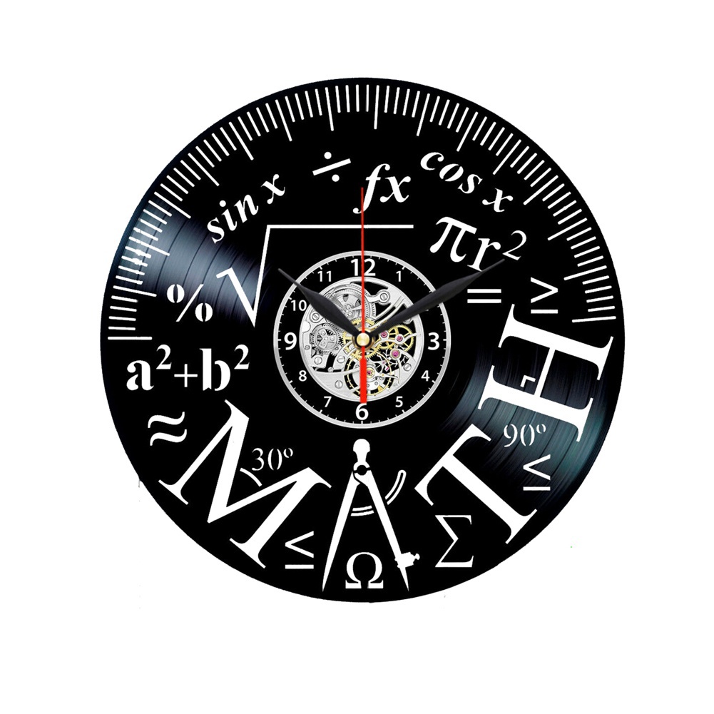 Mathematical Wall Clock Classroom Vinyl Decor Mathematic Teacher Gift ...