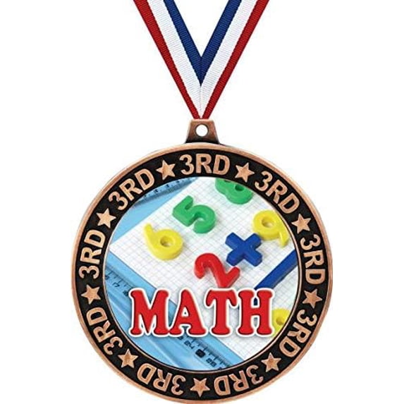 Mathematics 3rd Place Perimeter Medal Bronze, 2.75" Math Prizes, Kids ...