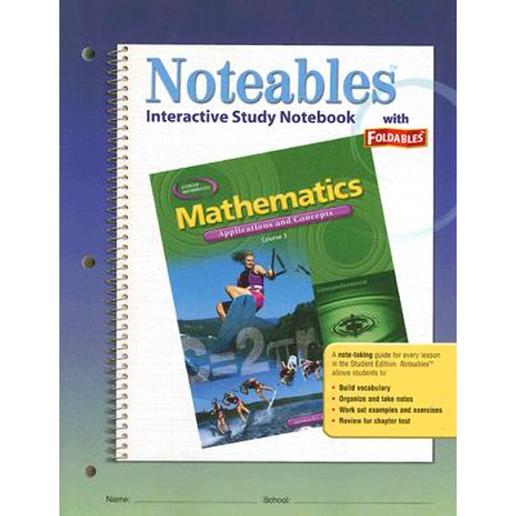 Mathematics - Applications and Concepts Interactive Study Notebook with Foldables - Walmart.com