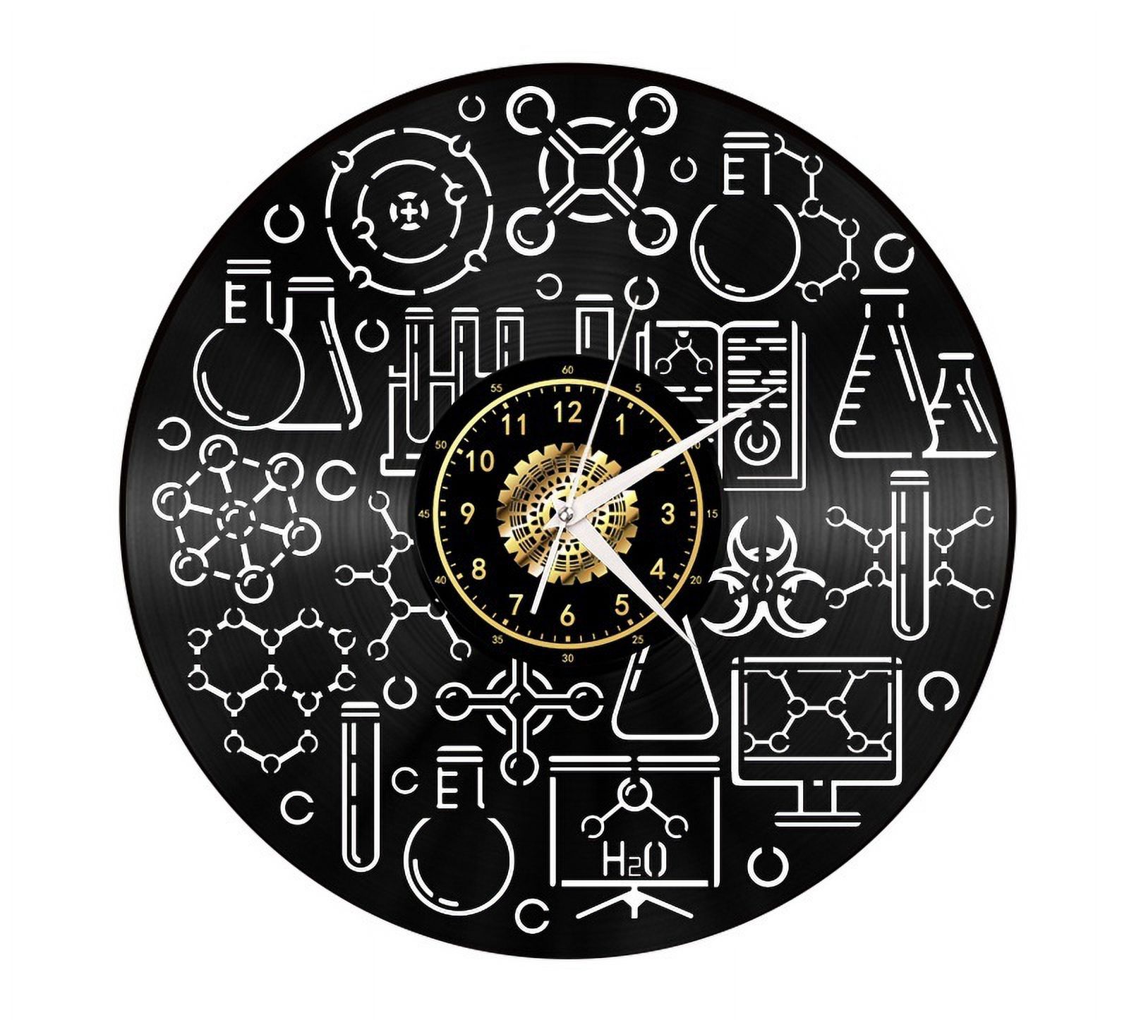 Mathematics Chemistry Vintage Black Vinyl Record Wall Clock Wall Art 3D ...