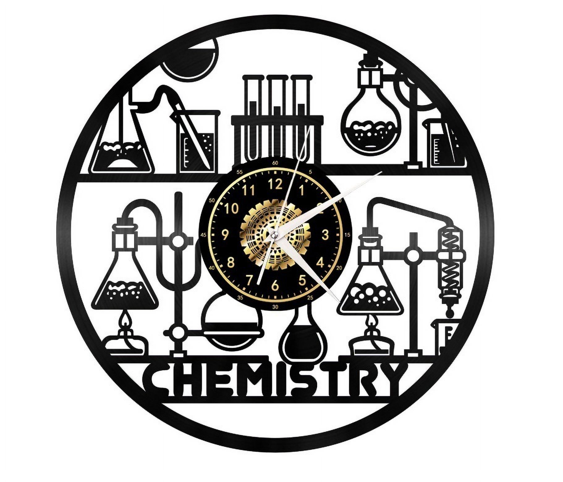 Mathematics Chemistry Vintage Black Vinyl Record Wall Clock Wall Art 3D ...