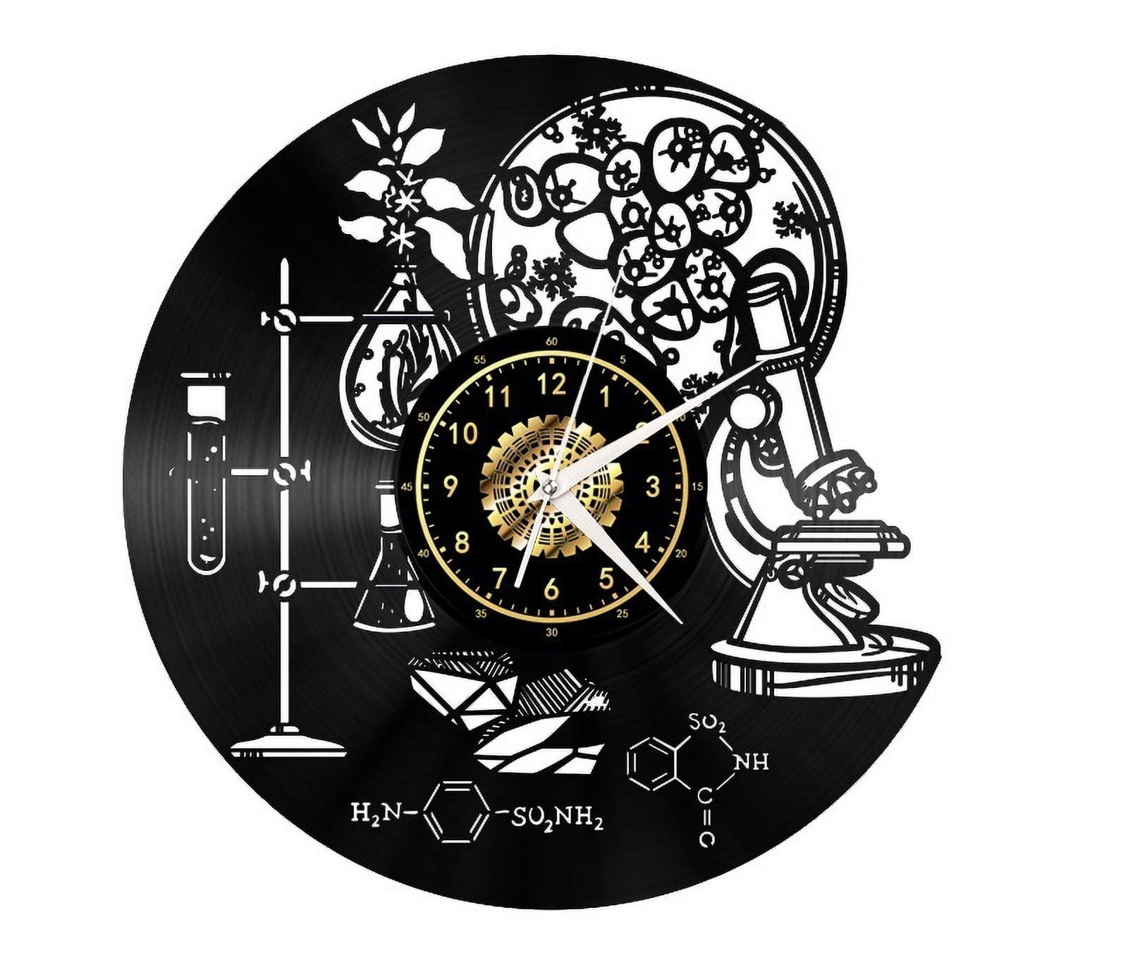 Mathematics Chemistry Vintage Black Vinyl Record Wall Clock Wall Art 3D ...