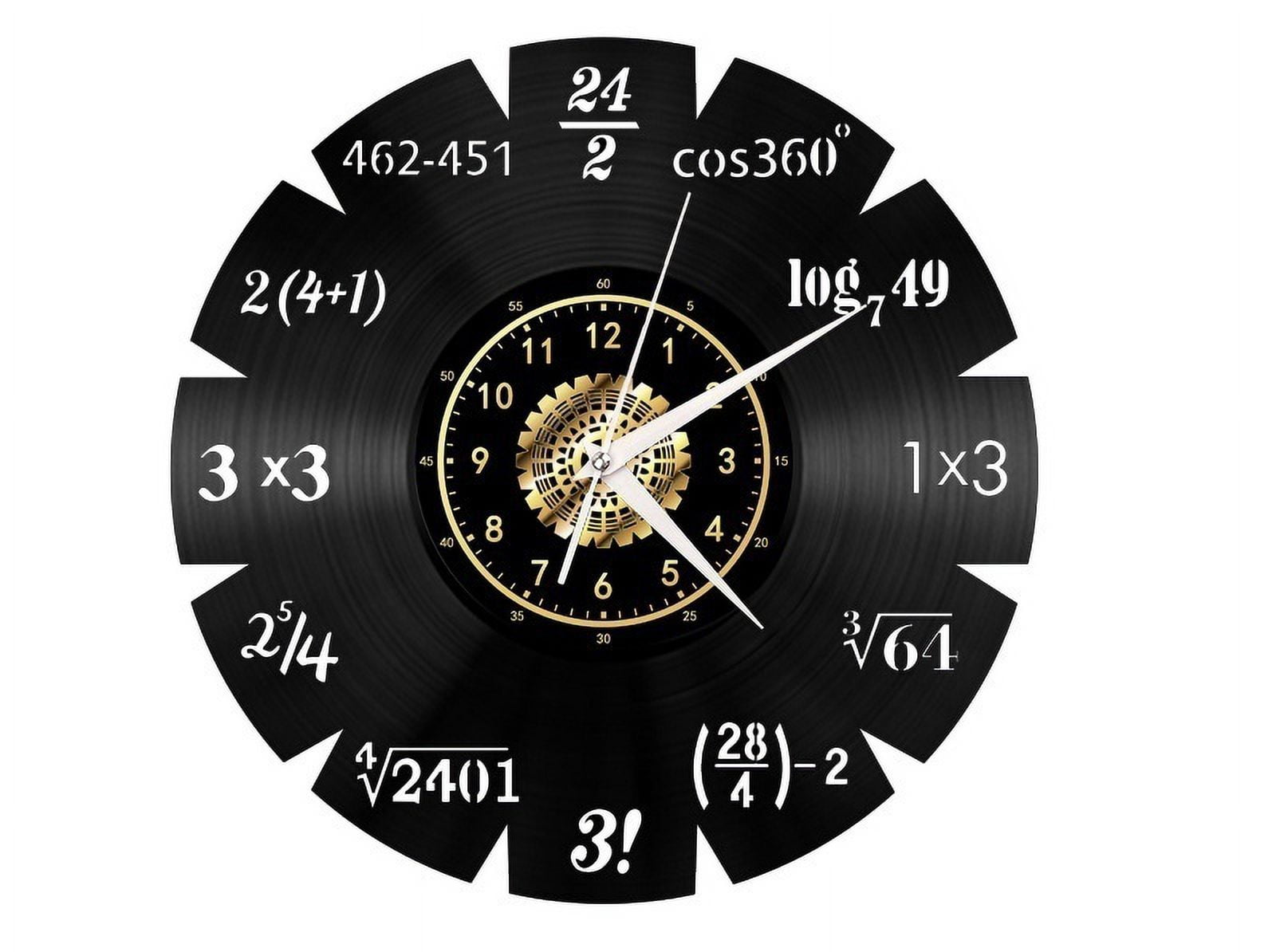 Mathematics Chemistry Vintage Black Vinyl Record Wall Clock Wall Art 3D ...