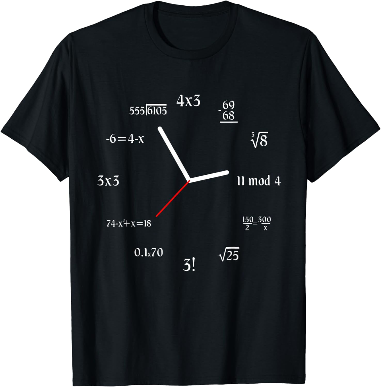 Mathematics Clock Math Meme Funny Math Clock T-Shirt - Walmart.com
