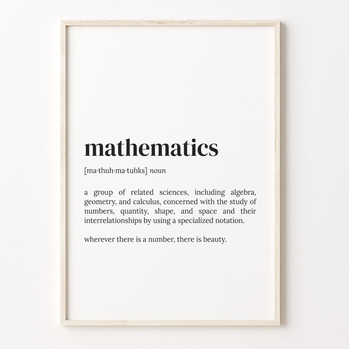 Mathematics Definition Dictionary Wall Art, Unframed Poster - Walmart.com