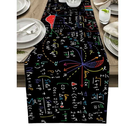 Mathematics Formula Chart Table Runner ration Home r Dinner Table ...