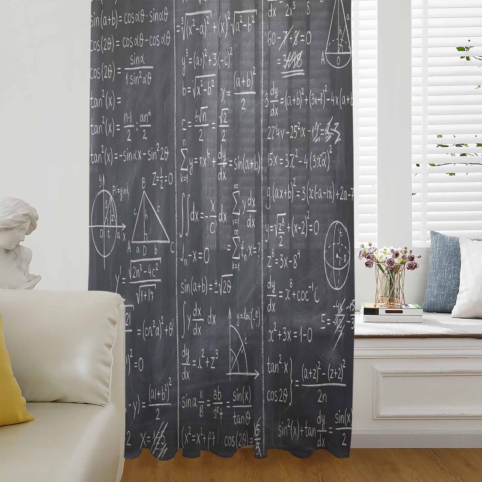Mathematics Formulas Sheer Curtains 45 Inches Long for Living Room ...