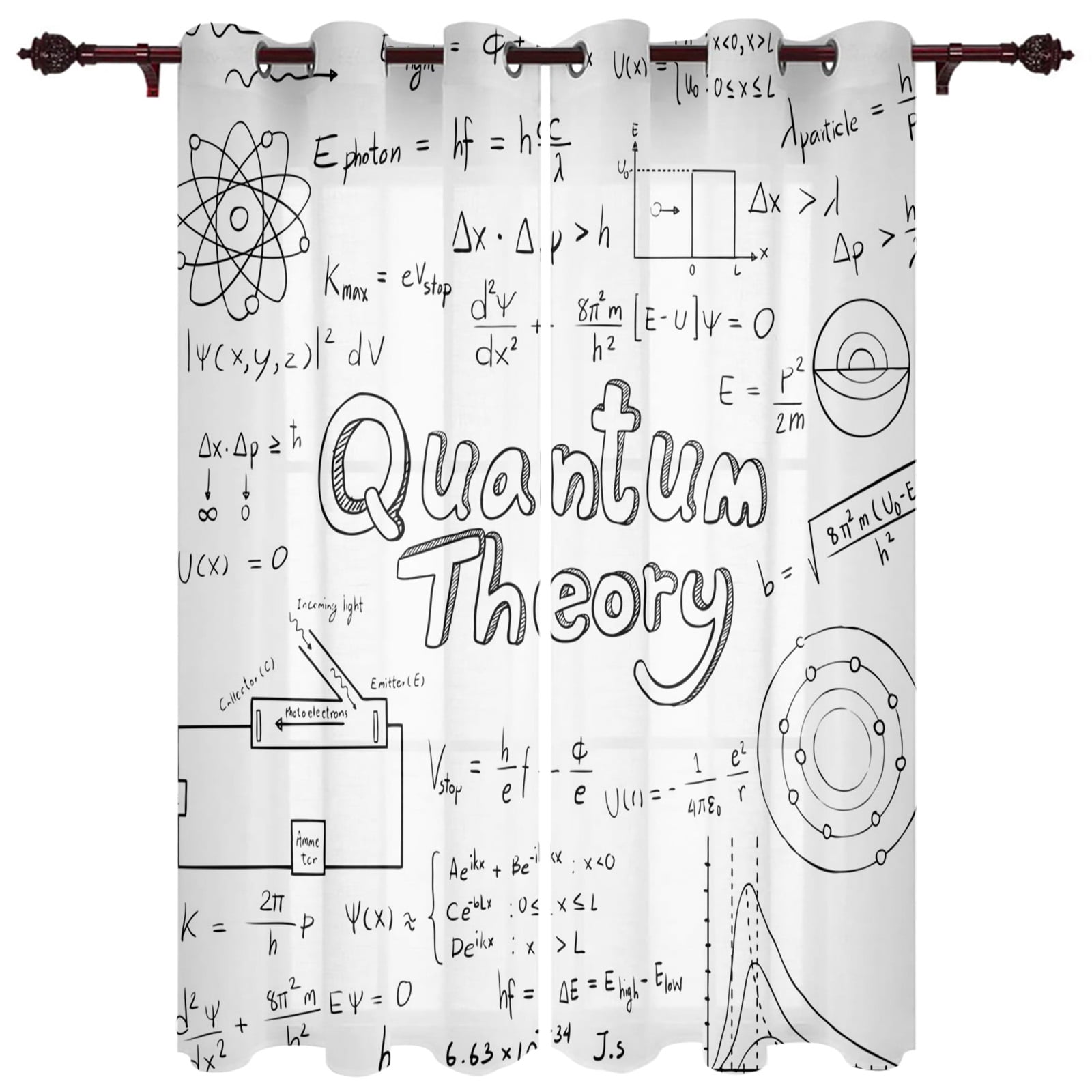 Mathematics Physics Formula Modern Window Curtains for Living Room ...
