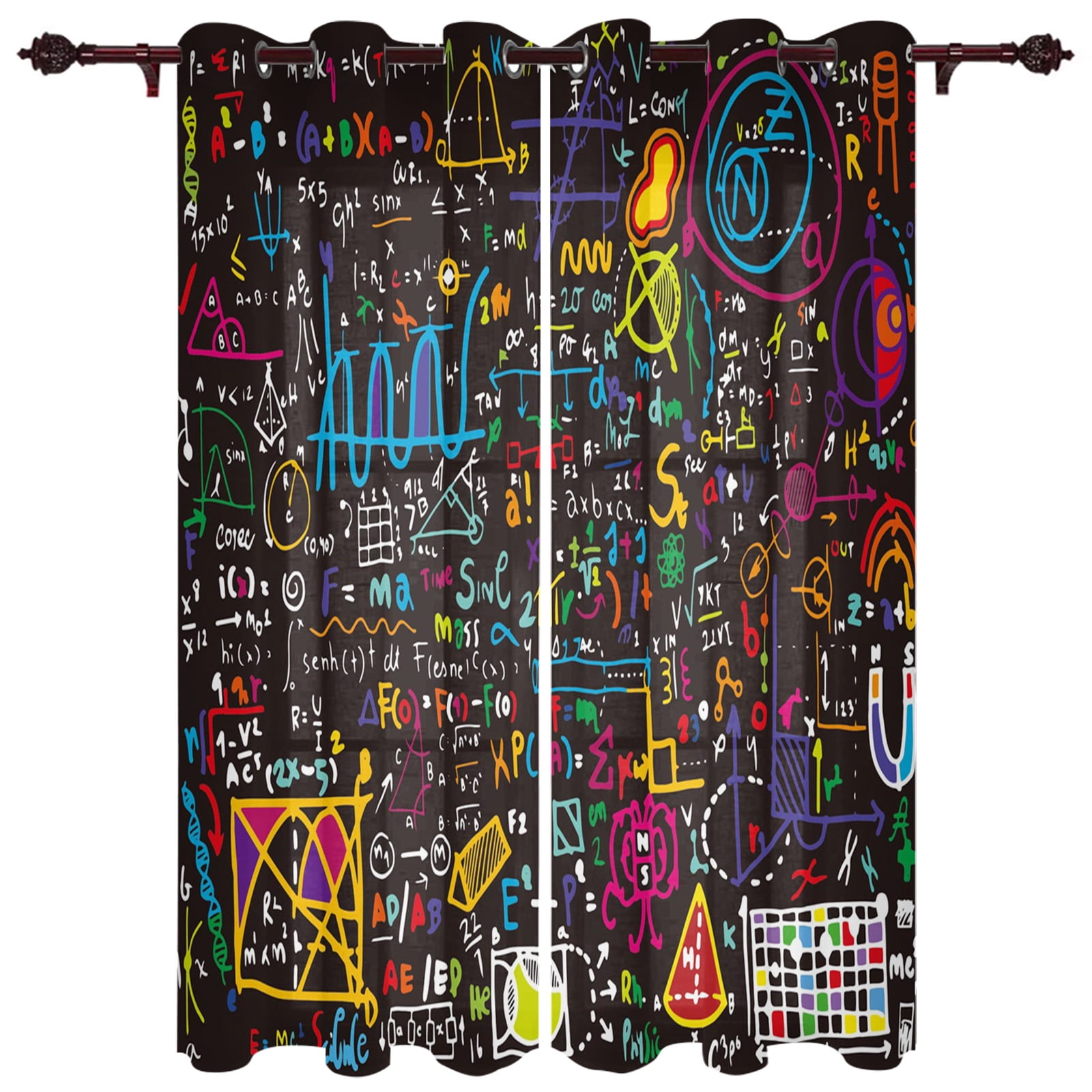 Mathematics Physics Formula Modern Window Curtains for Living Room ...