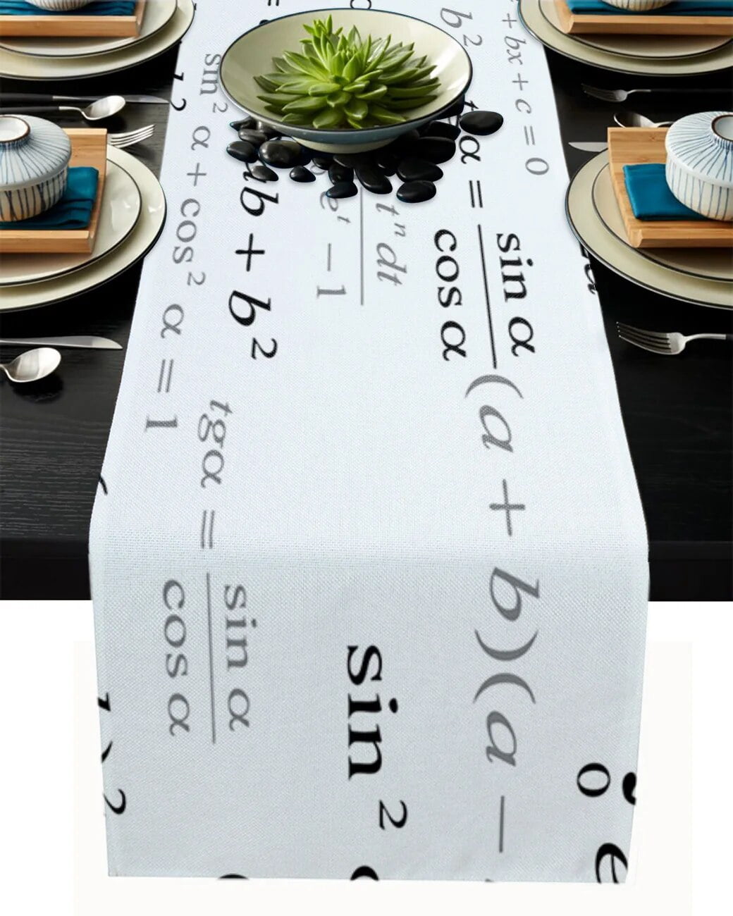 Mathematics Physics Formula Table Runner Modern Tablecloths Home ...