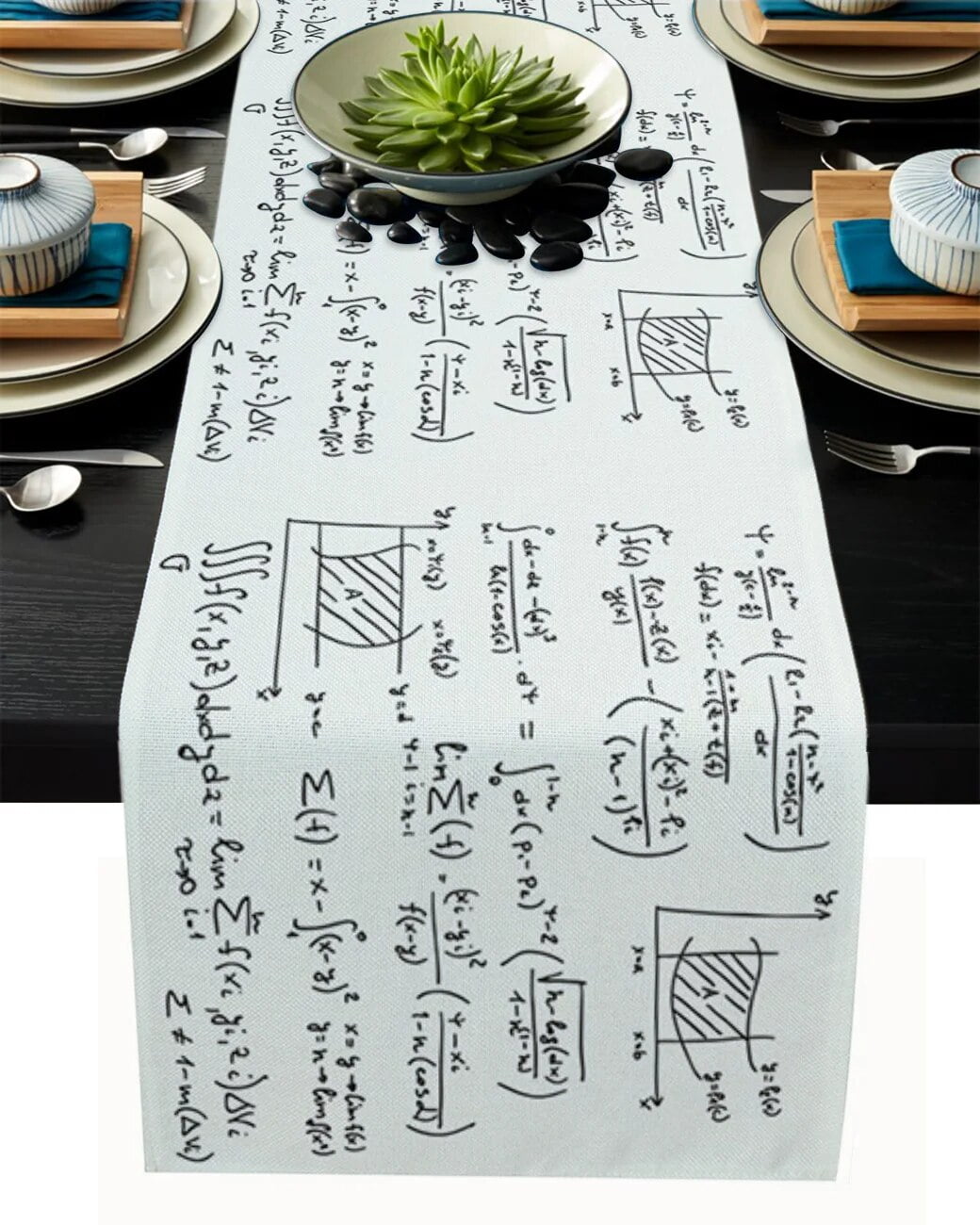 Mathematics Physics Formula Table Runner Modern Tablecloths Home ...