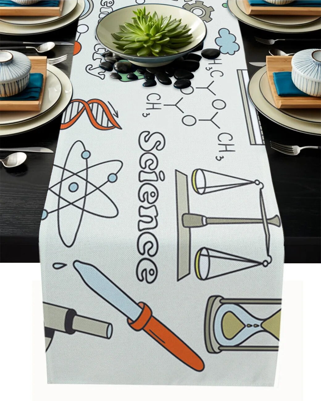 Mathematics Physics Formula Table Runner Modern Tablecloths Home ...