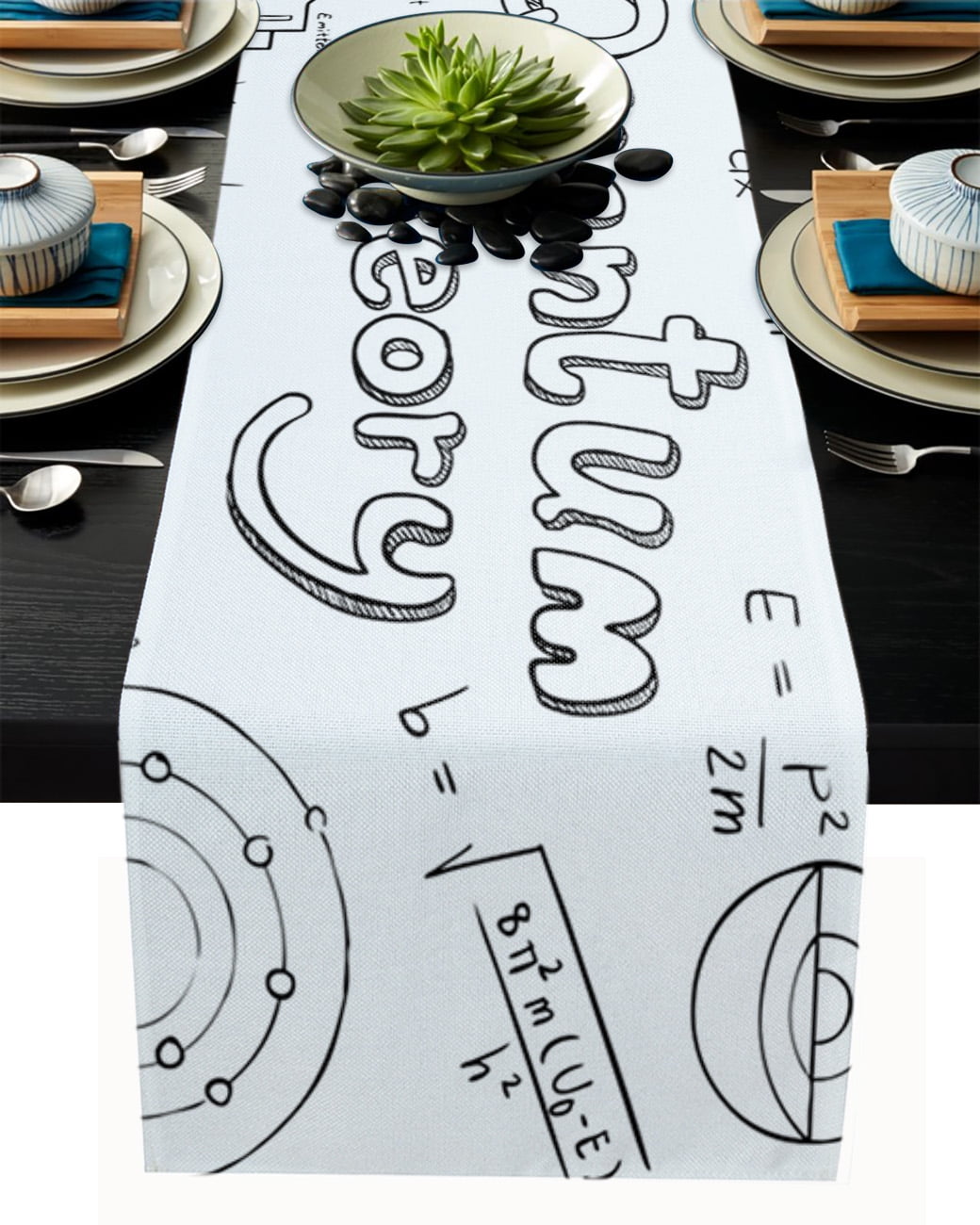 Mathematics Physics Formula Table Runner Modern Tablecloths Home ...